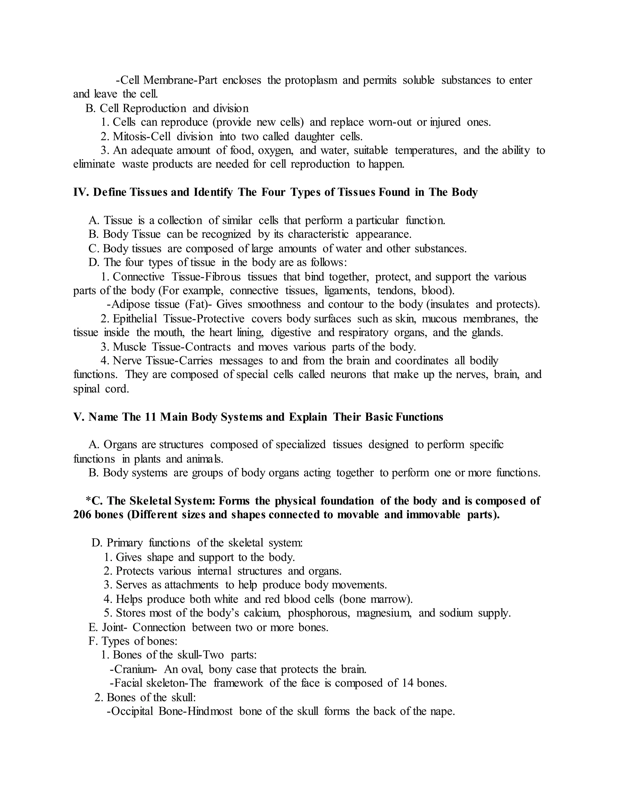 Chapter 6 lesson plan general anatomy and physiology | DOCX