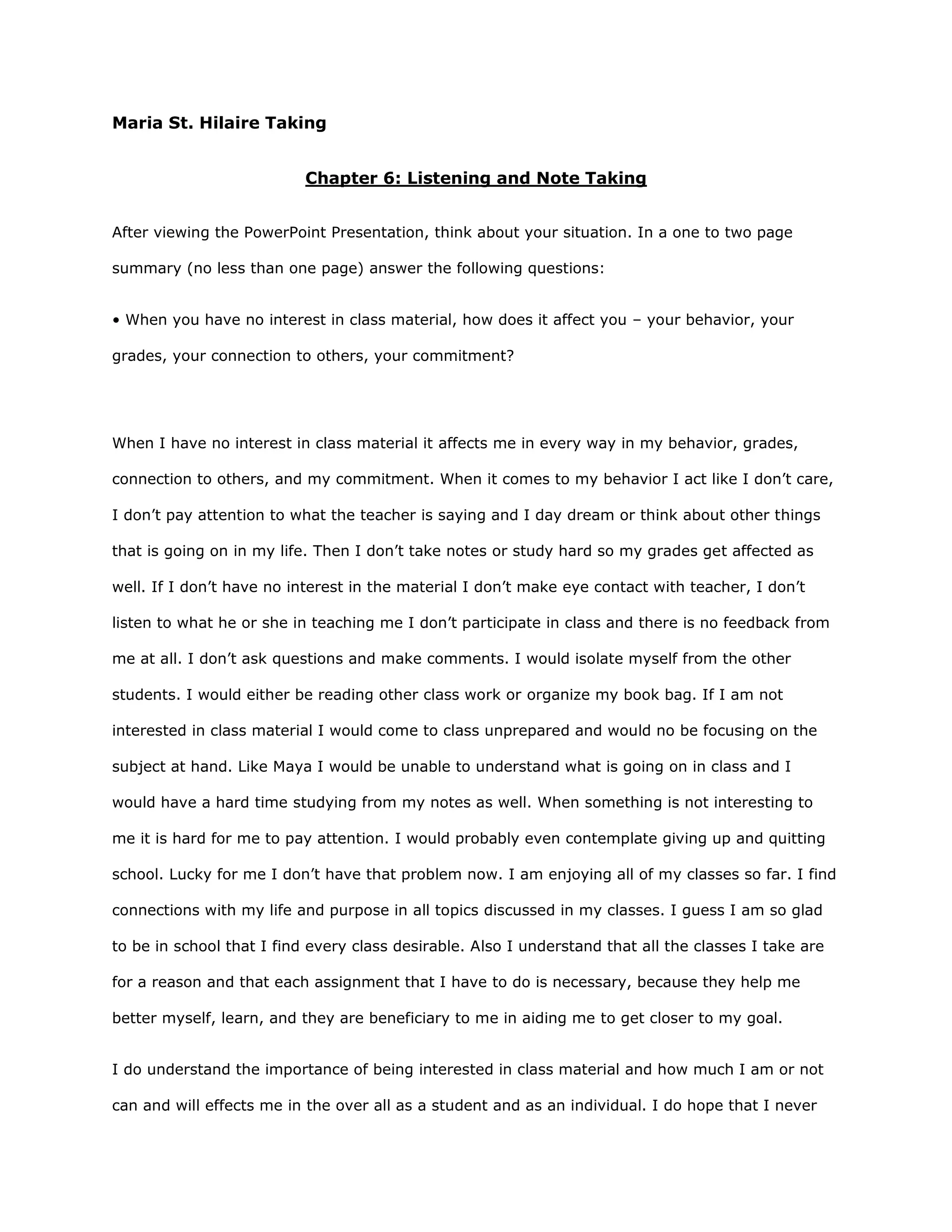 Chapter 6 listening and note taking | DOCX