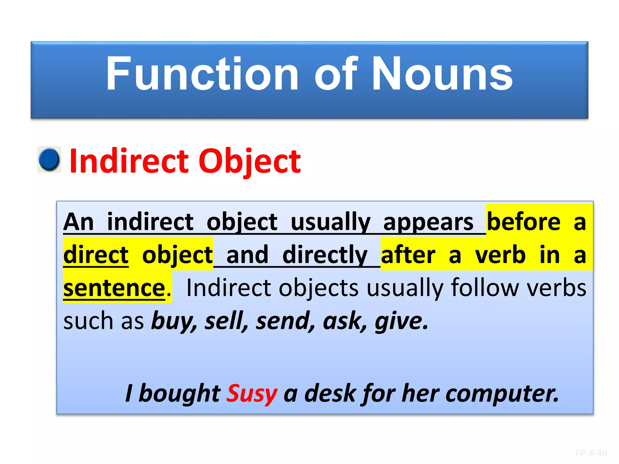 Nouns & Their Functions | PPTX