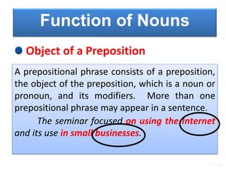 Nouns & Their Functions | PPTX