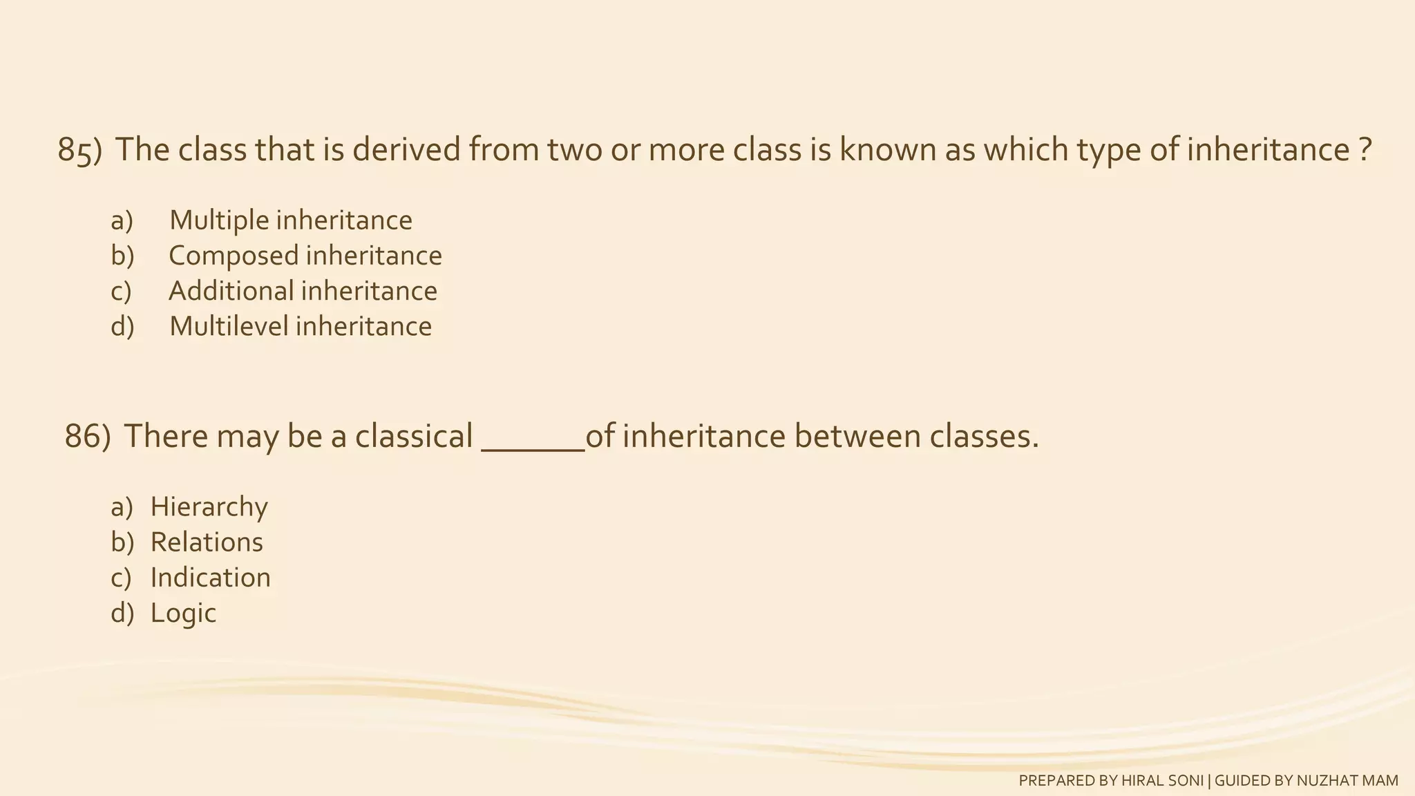 Std 12 Computer Chapter 6 Object Oriented Concept Important Mcqs Ppt