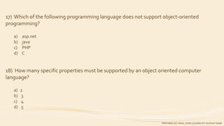 Std 12 Computer Chapter 6 object oriented concept important mcqs | PPTX