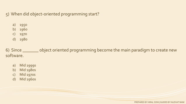 Std 12 Computer Chapter 6 Object Oriented Concept Important Mcqs Ppt