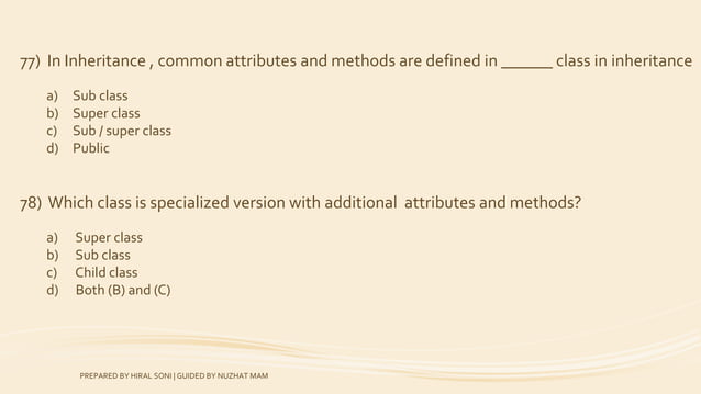 Std 12 Computer Chapter 6 object oriented concept important mcqs | PPTX | Programming Languages ...