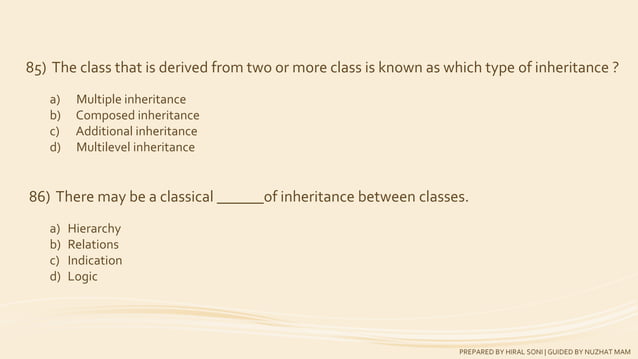 Std 12 Computer Chapter 6 object oriented concept important mcqs | PPTX | Programming Languages ...