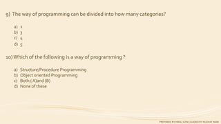 Std 12 Computer Chapter 6 object oriented concept important mcqs | PPTX