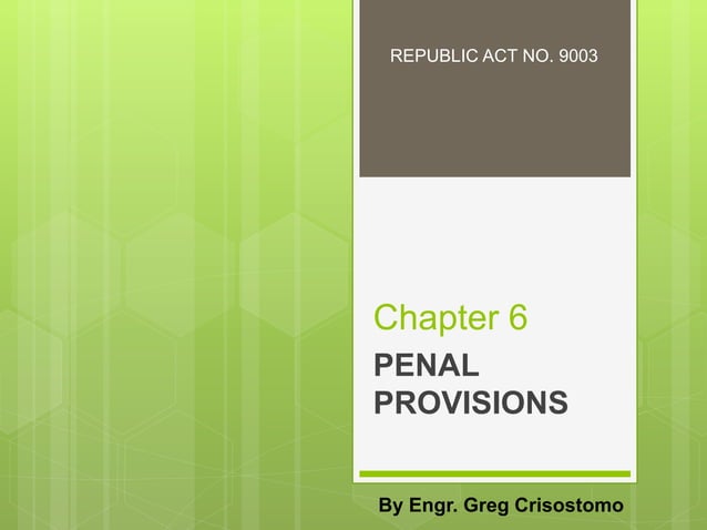 Chapter 6 penal provisions | PPT