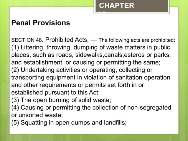 Chapter 6 penal provisions | PPT