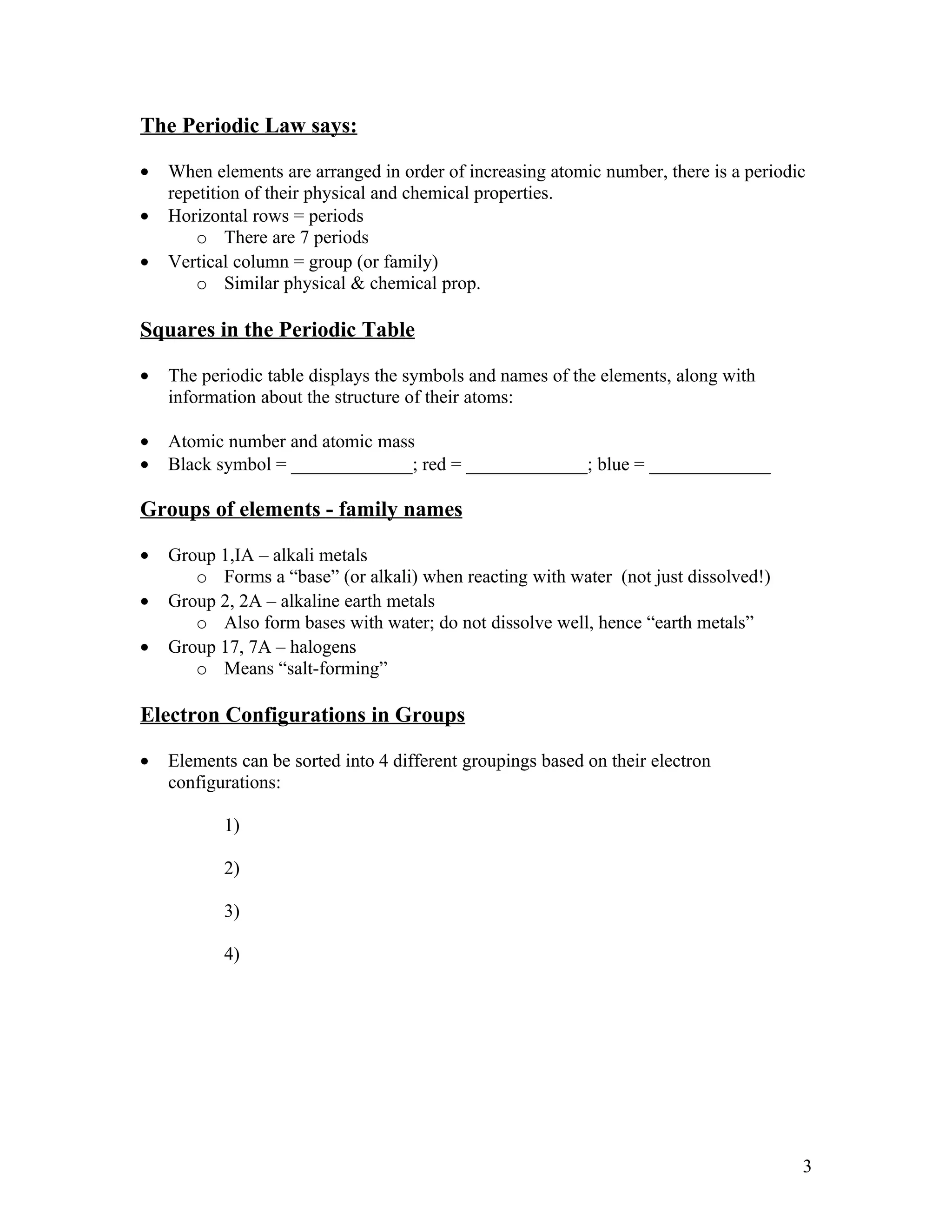 Chemistry - Chp 6 - The Periodic Table Revisited - Notes | PDF