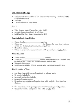 Chemistry - Chp 6 - The Periodic Table Revisited - Notes | PDF