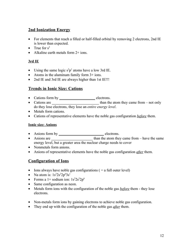Chemistry - Chp 6 - The Periodic Table Revisited - Notes | PDF