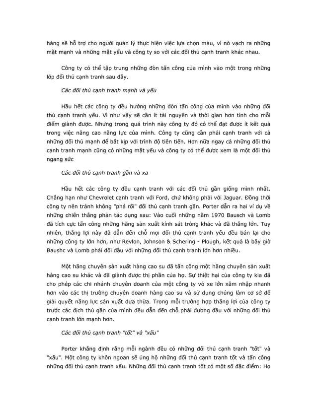 Phân Tích Ngành Và Môi Trường Cạnh Tranh | PDF