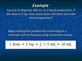 Chapter 6 pharmacy calculation | PPT