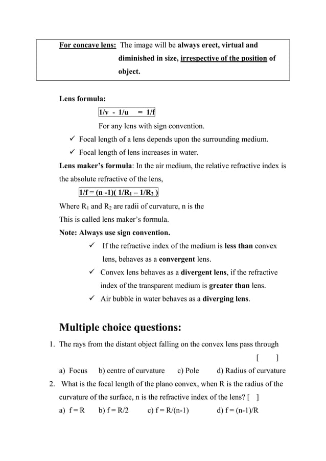 refraction of light at curved surfaces | PDF refraction of light at curved surfaces | PDF