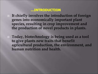 Chapter_6_Plant_Biotechnology lecture note.ppt | Biotech and Biomedical ...
