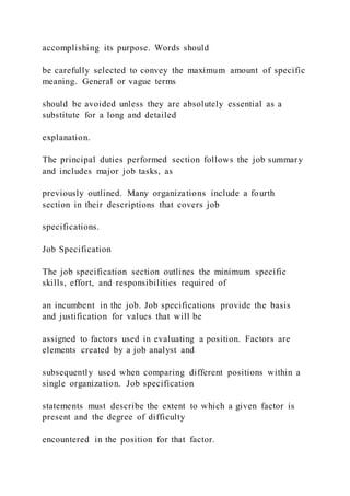 CHAPTER 6 Position Descriptions Chapter Objectives | DOCX