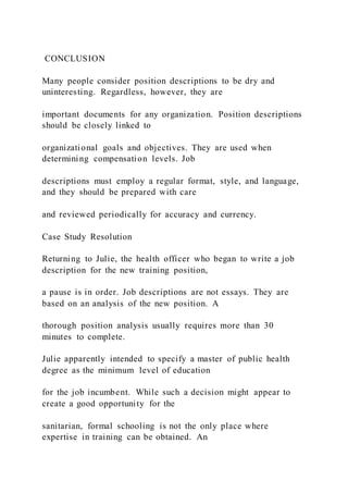 CHAPTER 6 Position Descriptions Chapter Objectives | DOCX