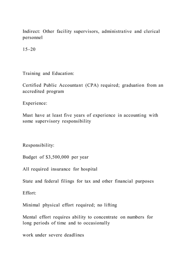 CHAPTER 6 Position Descriptions Chapter Objectives | PDF