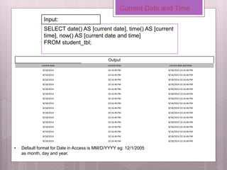 Chapter 6 report (MS Access) | PPT