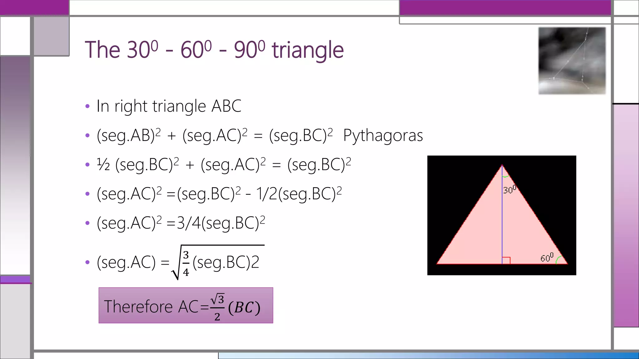 C6: Right triangle and Pythagoras Theorem | PPTX