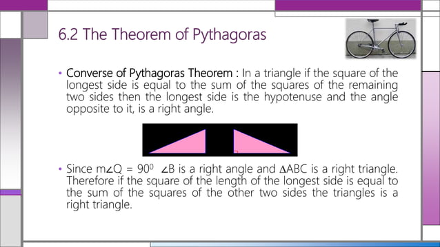 C6: Right triangle and Pythagoras Theorem | PPTX