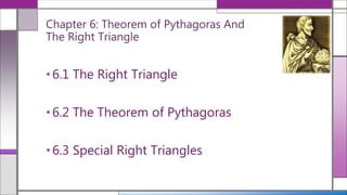 C6: Right triangle and Pythagoras Theorem | PPTX