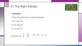 C6: Right triangle and Pythagoras Theorem | PPTX