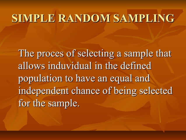 Chapter 6 sampling | PPT
