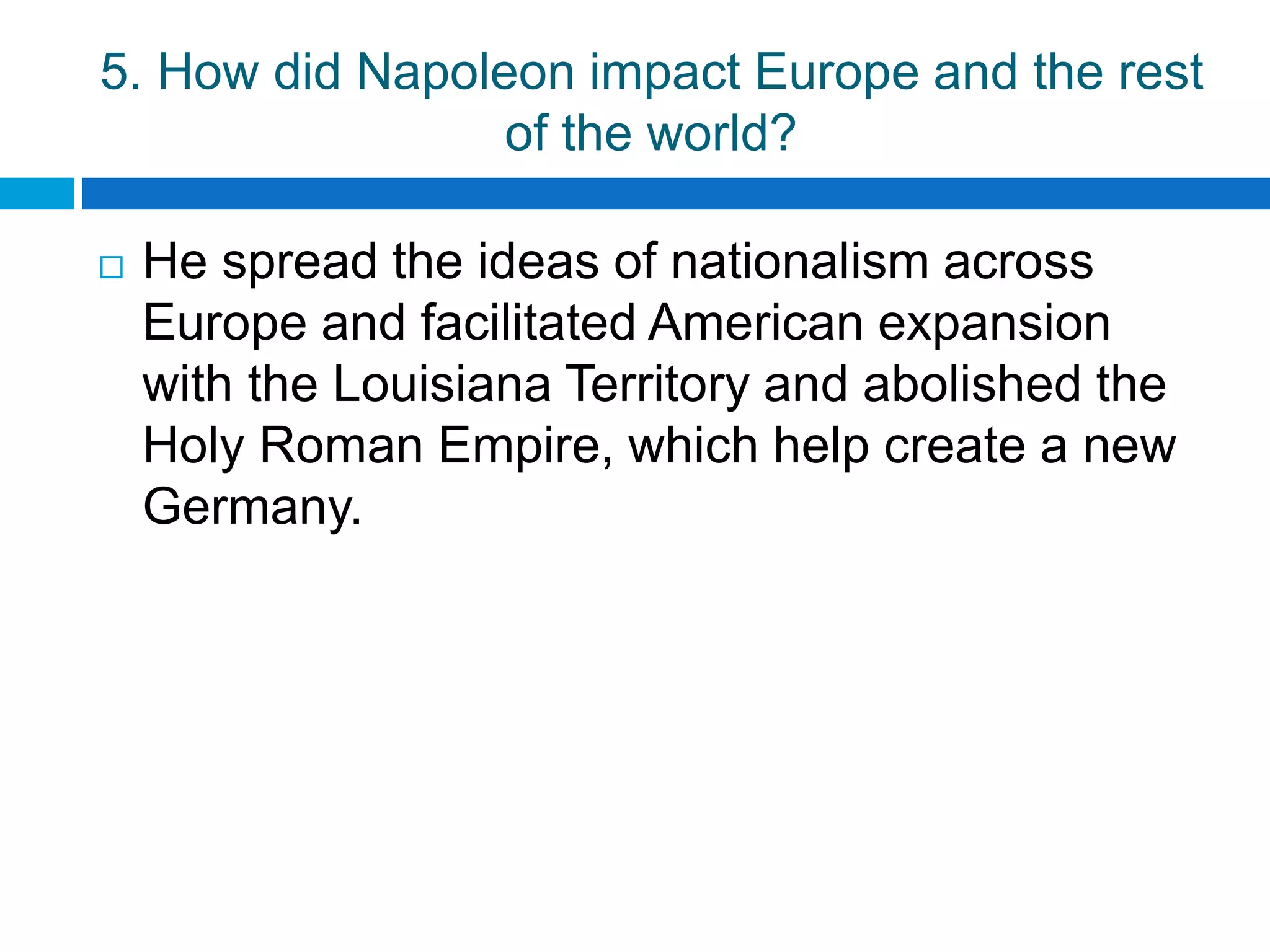 The Age of Napoleon Chapter 6 section 4 answers | PPTX
