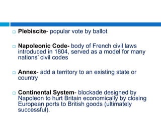 The Age of Napoleon Chapter 6 section 4 answers | PPTX