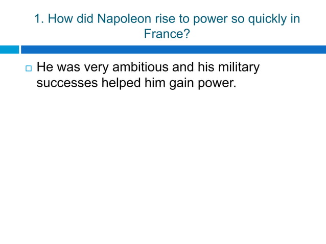 The Age of Napoleon Chapter 6 section 4 answers | PPTX | Europe Travel ...