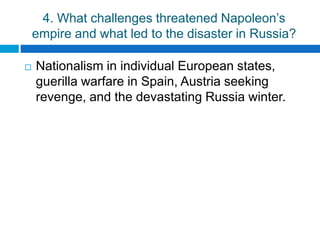 The Age of Napoleon Chapter 6 section 4 answers | PPTX