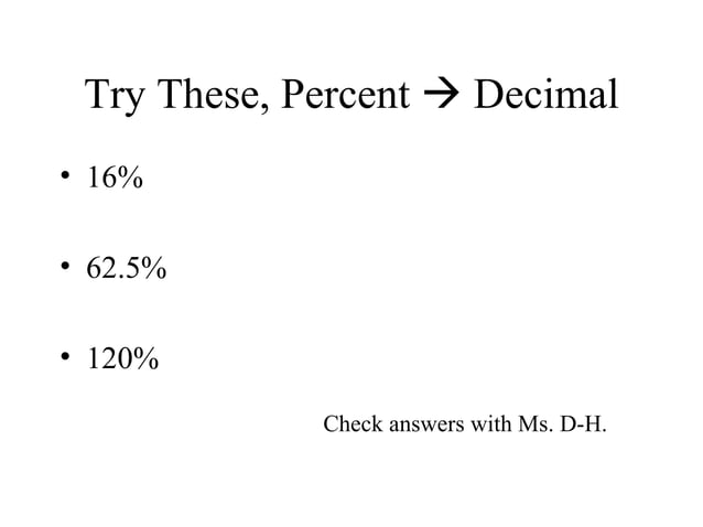 Fractions, Decimals, And Percents | PPT