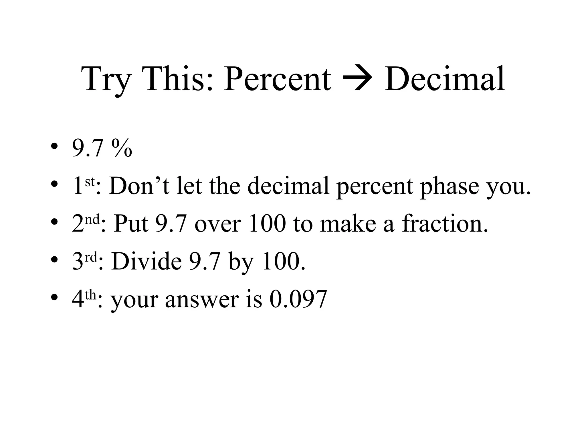 Fractions, Decimals, And Percents | PPT