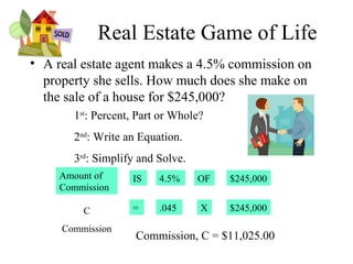 Percents And Equations | PPT