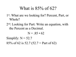 Percents And Equations | PPT