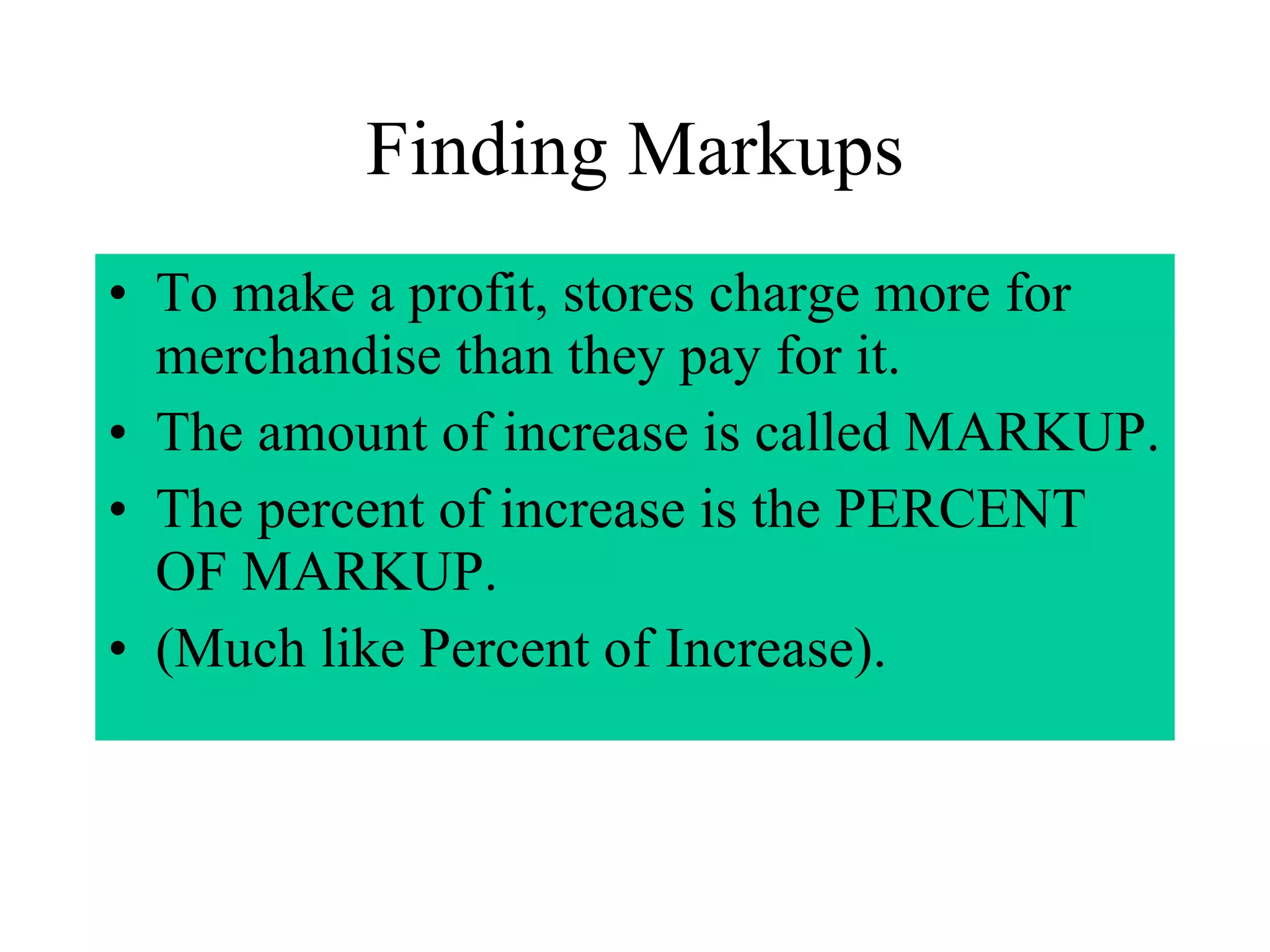 Mark Up And Discount | PPT