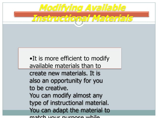 Chapter 6 selecting methods,media, and materials. | PPT