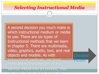 Chapter 6 selecting methods,media, and materials. | PPTX