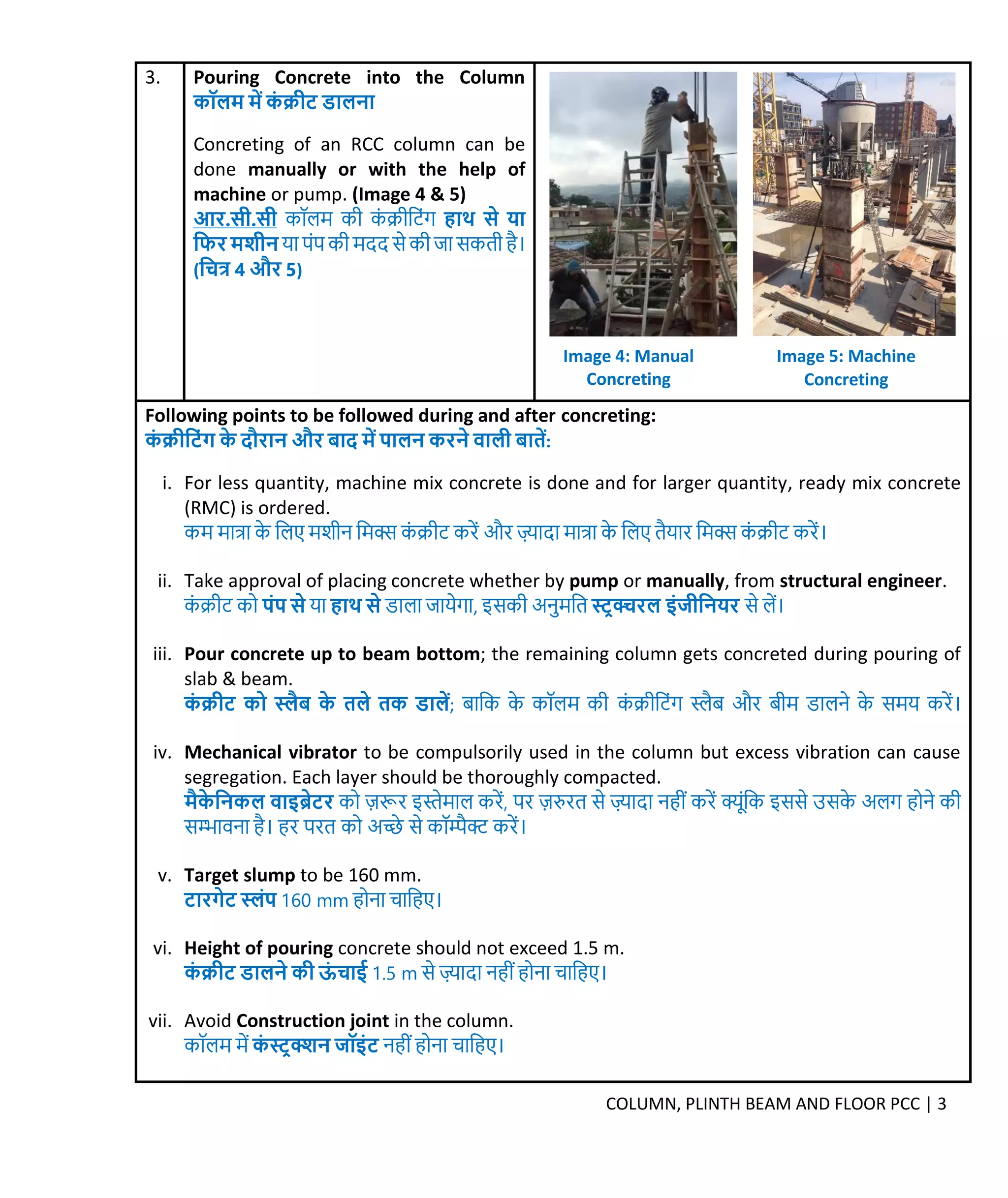 'DRISHTI' Chapter 6: Column, Plinth and Floor P.C.C. (कॉलम, प्लिंथ और ...