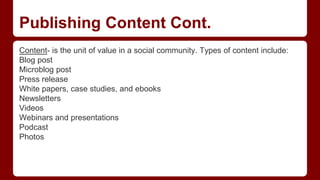 Chapter 6 Social Publishing | PPTX