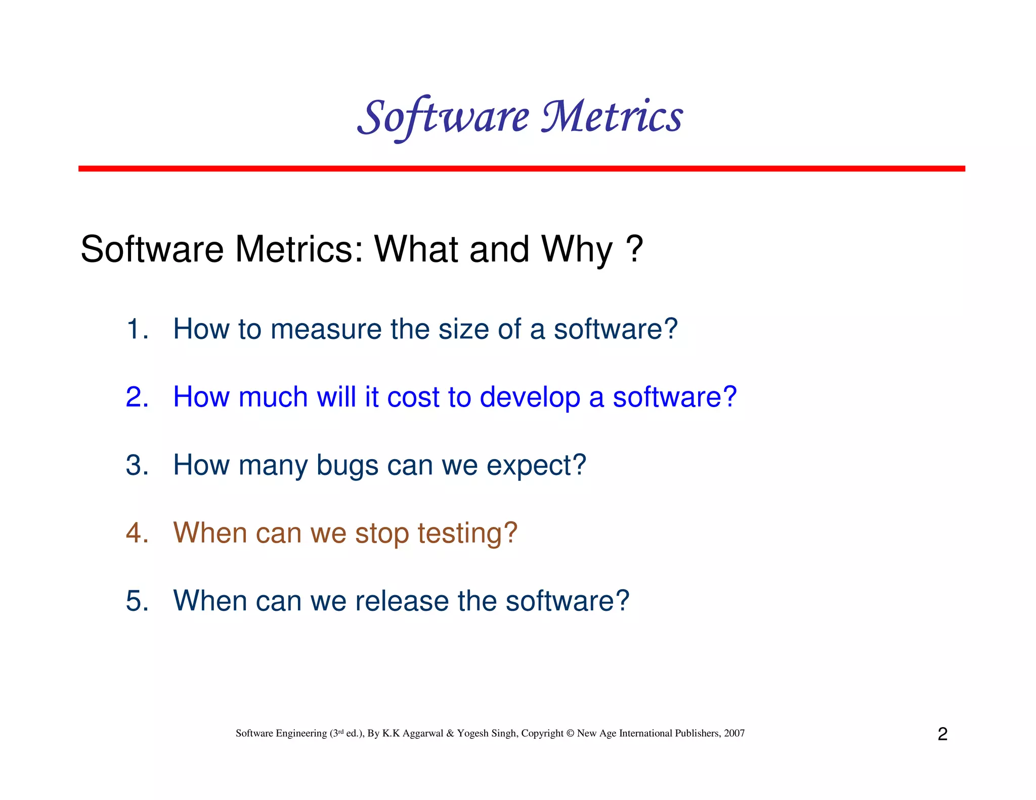 Chapter 6 software metrics | PDF