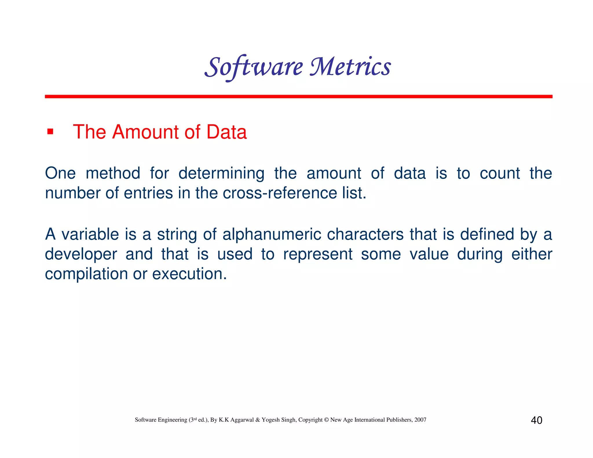 Chapter 6 software metrics | PDF