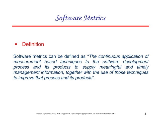 Chapter 6 software metrics | PDF