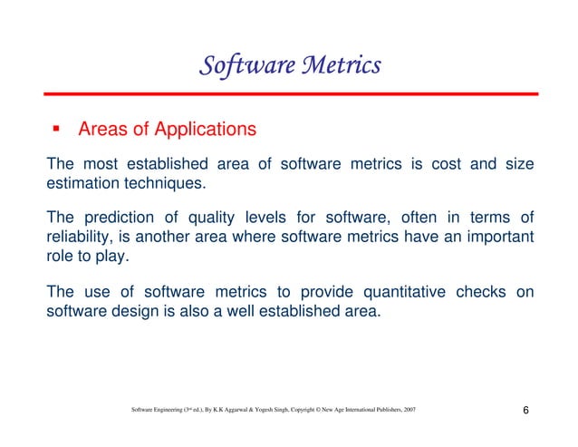 Chapter 6 software metrics | PDF