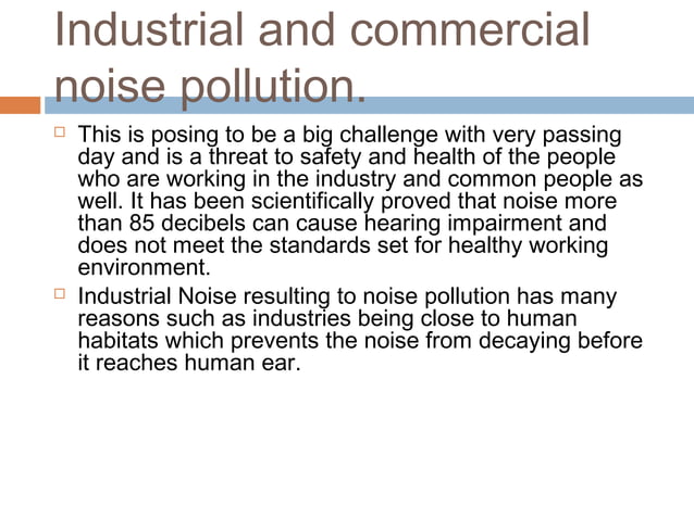 Chapter 6 sources of noise pollution | PPT