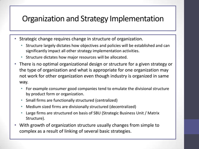 Strategy Implementation and Control | PPTX | Business Administration ...