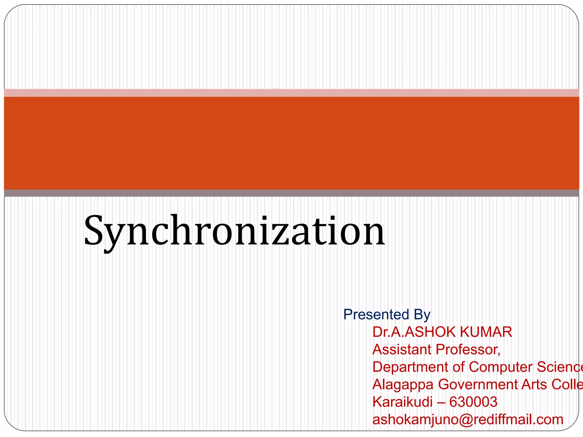 Chapter 6 synchronization | PPTX | Computer Networking | Computing