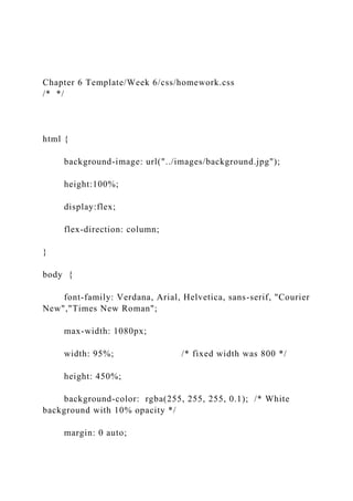 Chapter 6 TemplateWeek 6csshomework.css html {.docx