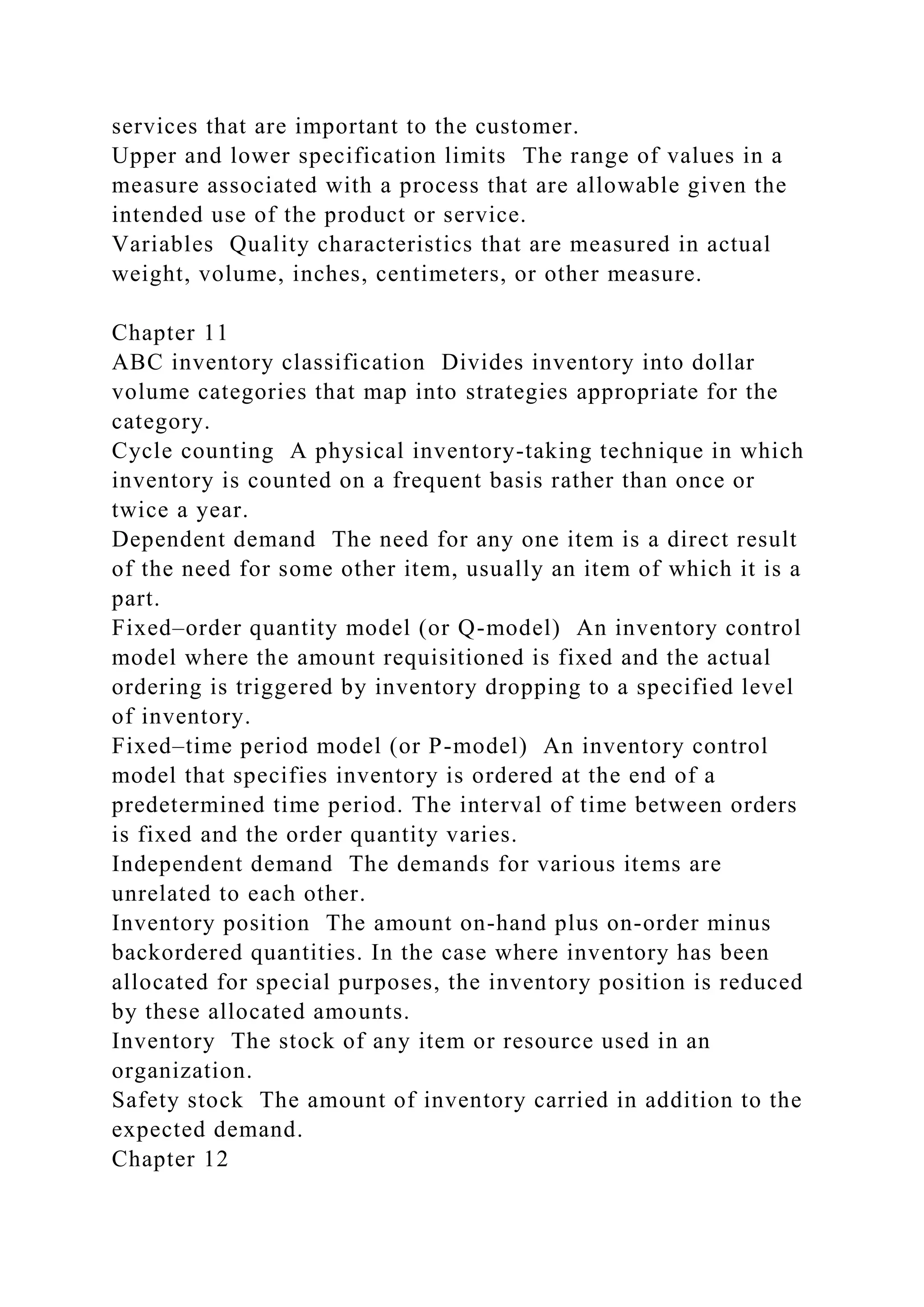 Chapter 6 terms Assemble-to-orderA production environment wher.docx